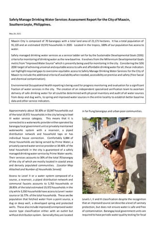 Maasin city access to safely manage drinking water-sglg | PDF