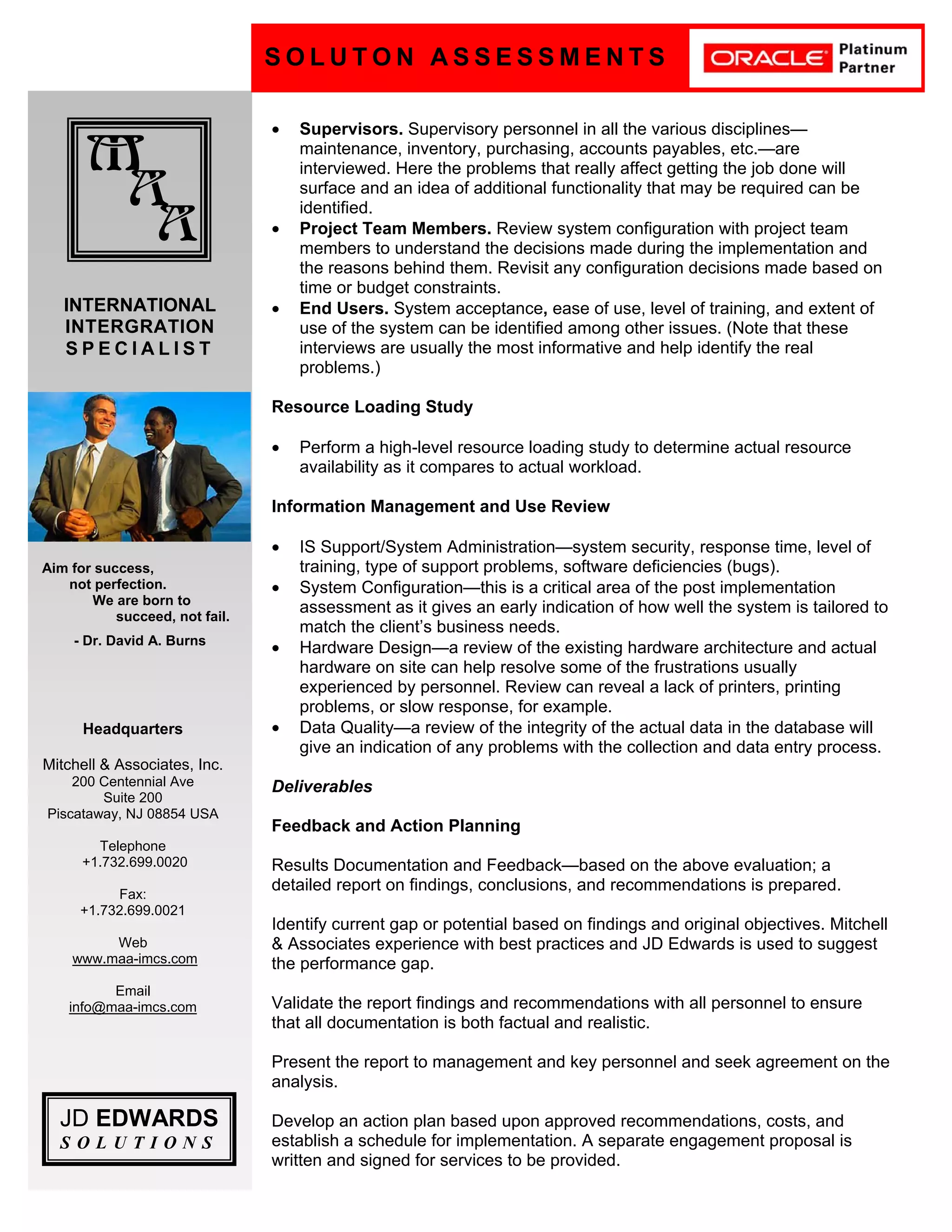 JD Edwards EnterpriseOne Solution Assessment | PDF