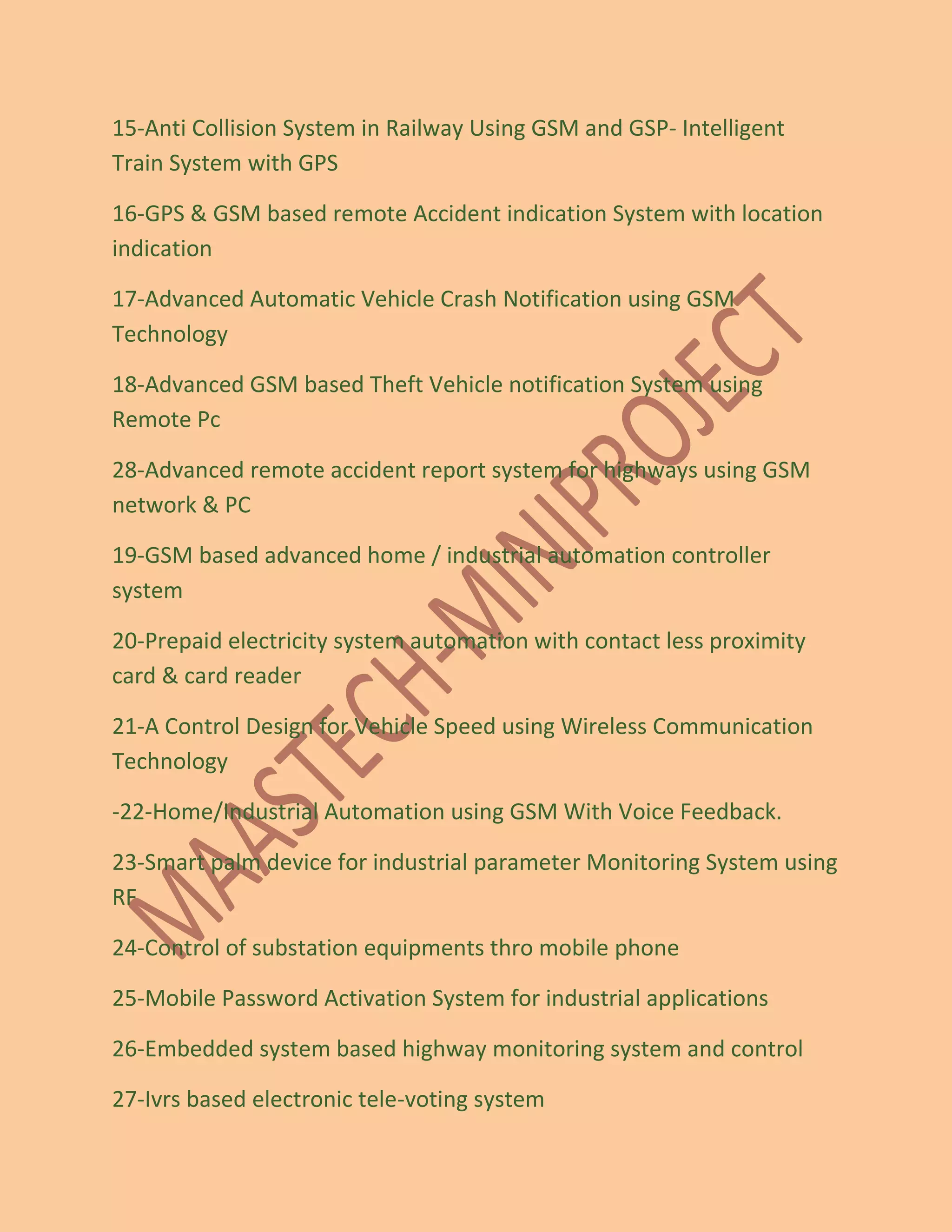Maastech mini project list for ece2014 | PDF