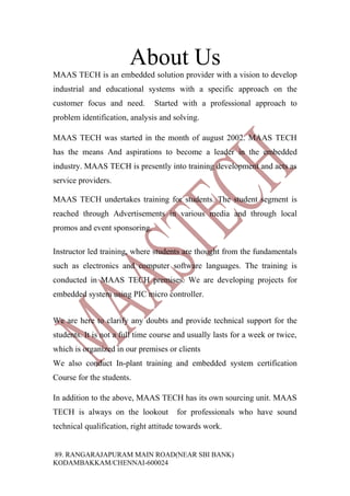 FINAL YEAR IEEE EMBEDDED SYSTEM PROJECTS-INDIA/TAMILNADU/KERALA ...