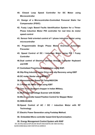 FINAL YEAR IEEE EMBEDDED SYSTEM PROJECTS-INDIA/TAMILNADU/KERALA ...