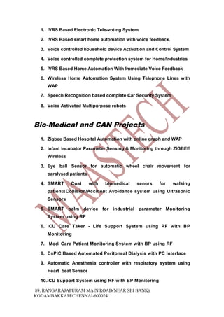 FINAL YEAR IEEE EMBEDDED SYSTEM PROJECTS-INDIA/TAMILNADU/KERALA ...