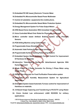 FINAL YEAR DIPLOMA PROJECTS LIST FOR DECE/DEEE/DCT/DME | DOC