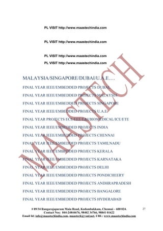 FINAL YEAR DIPLOMA PROJECTS LIST FOR DECE/DEEE/DCT/DME | DOC