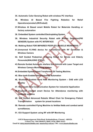FINAL YEAR DIPLOMA PROJECTS LIST FOR DECE/DEEE/DCT/DME | DOC