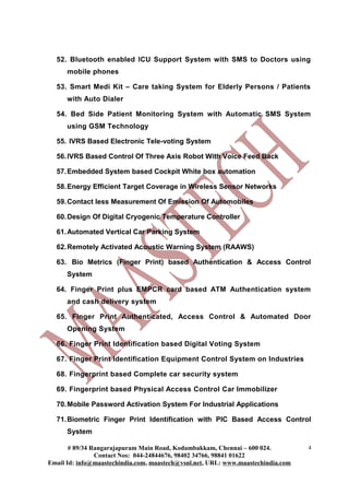 FINAL YEAR DIPLOMA PROJECTS LIST FOR DECE/DEEE/DCT/DME | DOC