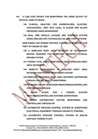 FINAL YEAR DIPLOMA PROJECTS LIST FOR DECE/DEEE/DCT/DME | DOC