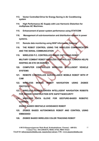 ELECTRICAL PROJECT LIST FOR DIPLOMA STUDENTS-DEEE/DECE | PDF