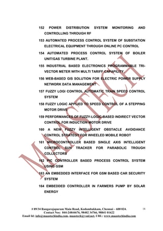 ELECTRICAL PROJECT LIST FOR DIPLOMA STUDENTS-DEEE/DECE | DOC