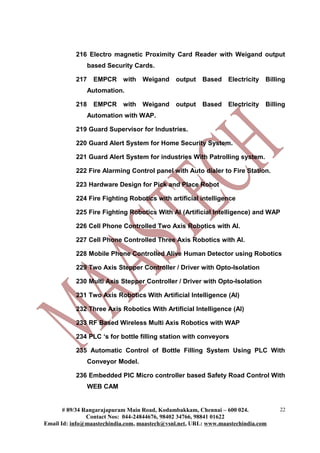ELECTRICAL PROJECT LIST FOR DIPLOMA STUDENTS-DEEE/DECE | DOC