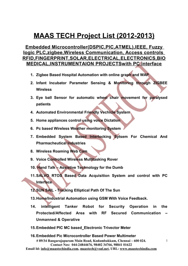 IEEE PROJECTS 2012 FOR EEE-TRICHY/TANJAORE/NAGAPATTINAM/THIRUVARUR | DOC