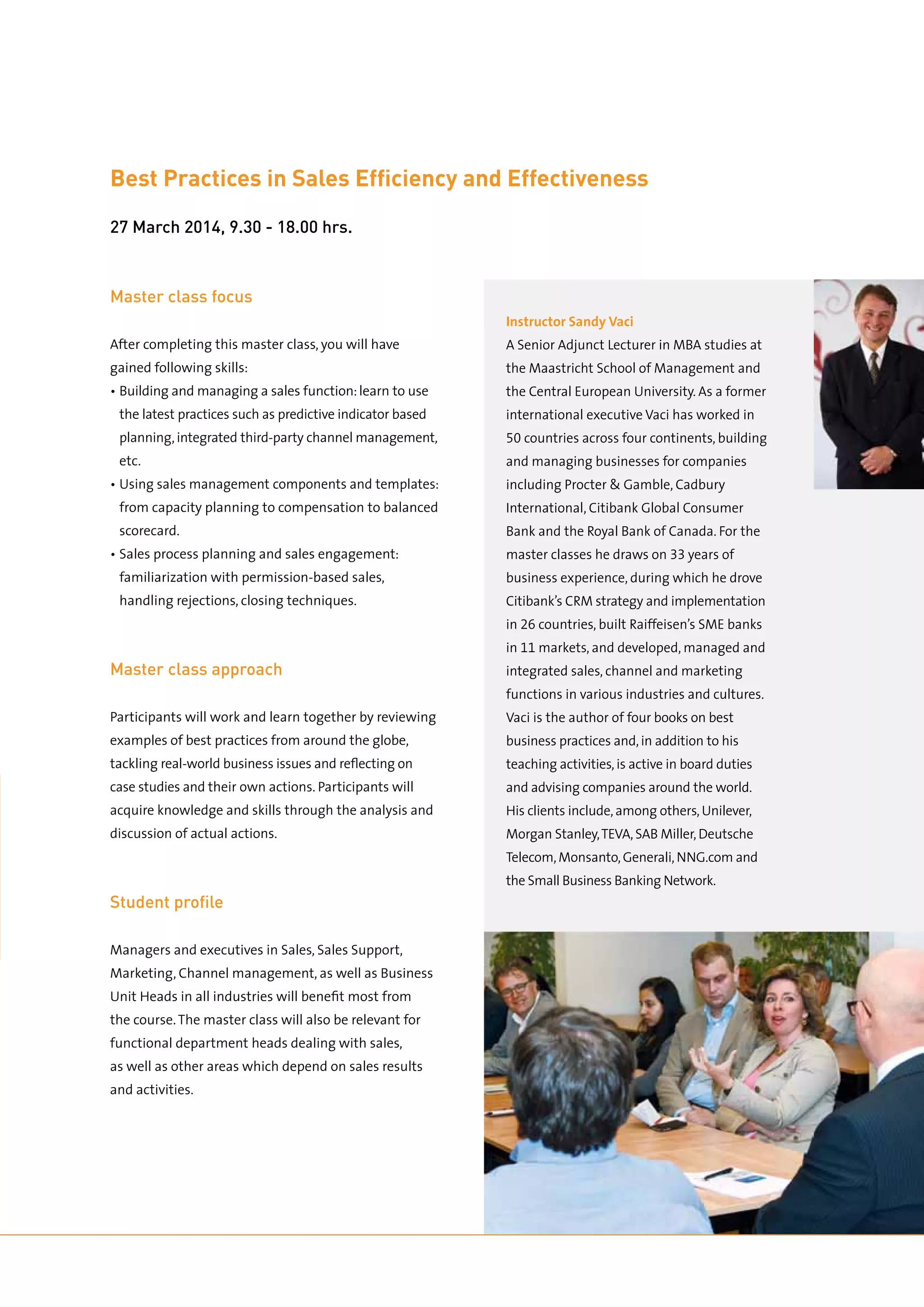 Master Classes for Business Excellence | PDF