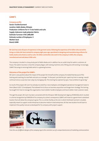 Professionalizing Garment SMEs in Ethiopia 2017 | PDF