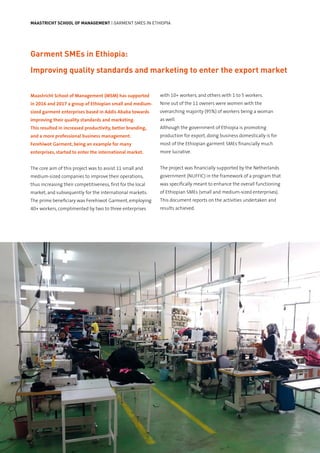 Professionalizing Garment SMEs in Ethiopia 2017 | PDF