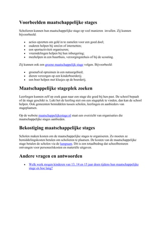 Maatschapplijke stage | PDF | Free Download