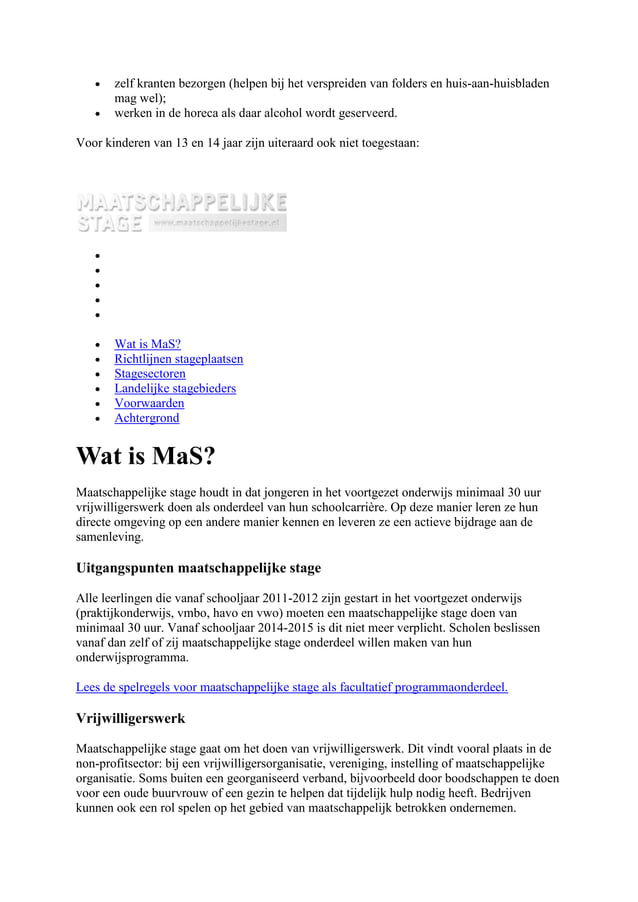Maatschapplijke stage | PDF | Free Download