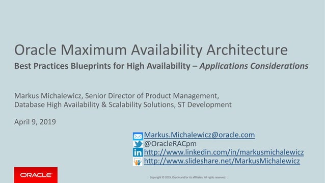 Oracle MAA Best Practices - Applications Considerations | PDF | Databases | Computer Software ...