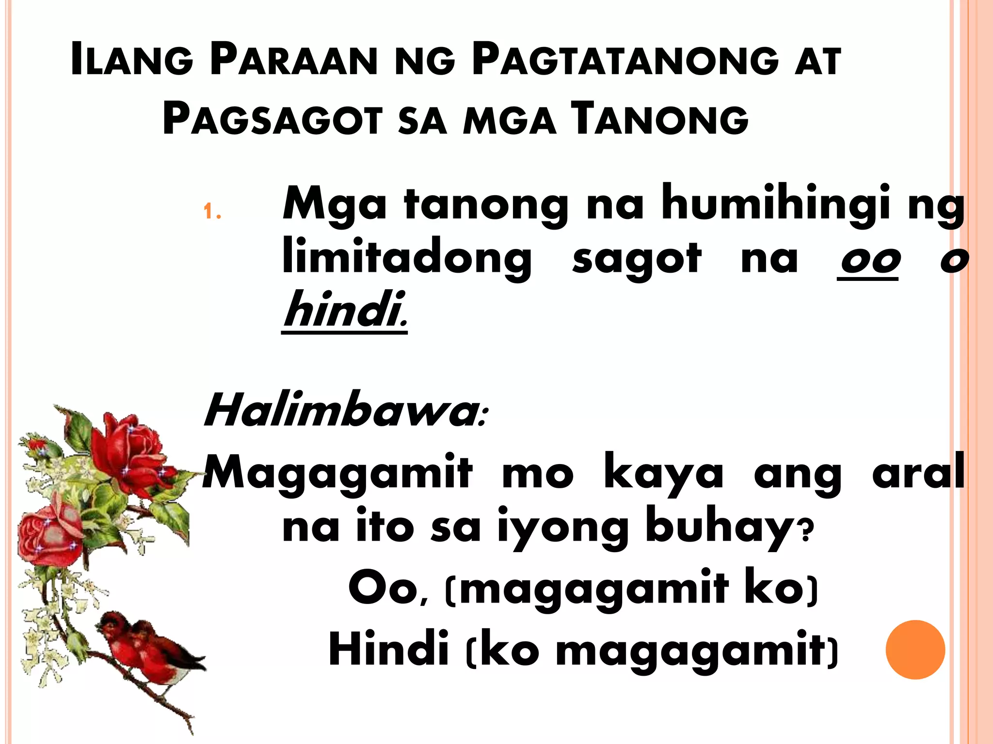 Maayos na Pagtatanong at Pagsagot sa mga Tanong | PPTX
