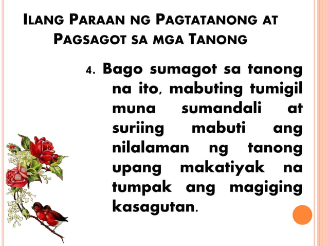 Maayos na Pagtatanong at Pagsagot sa mga Tanong | PPTX