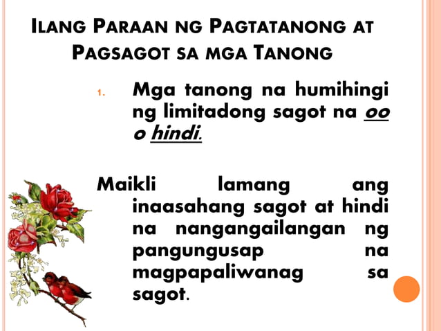 Maayos na Pagtatanong at Pagsagot sa mga Tanong | PPTX