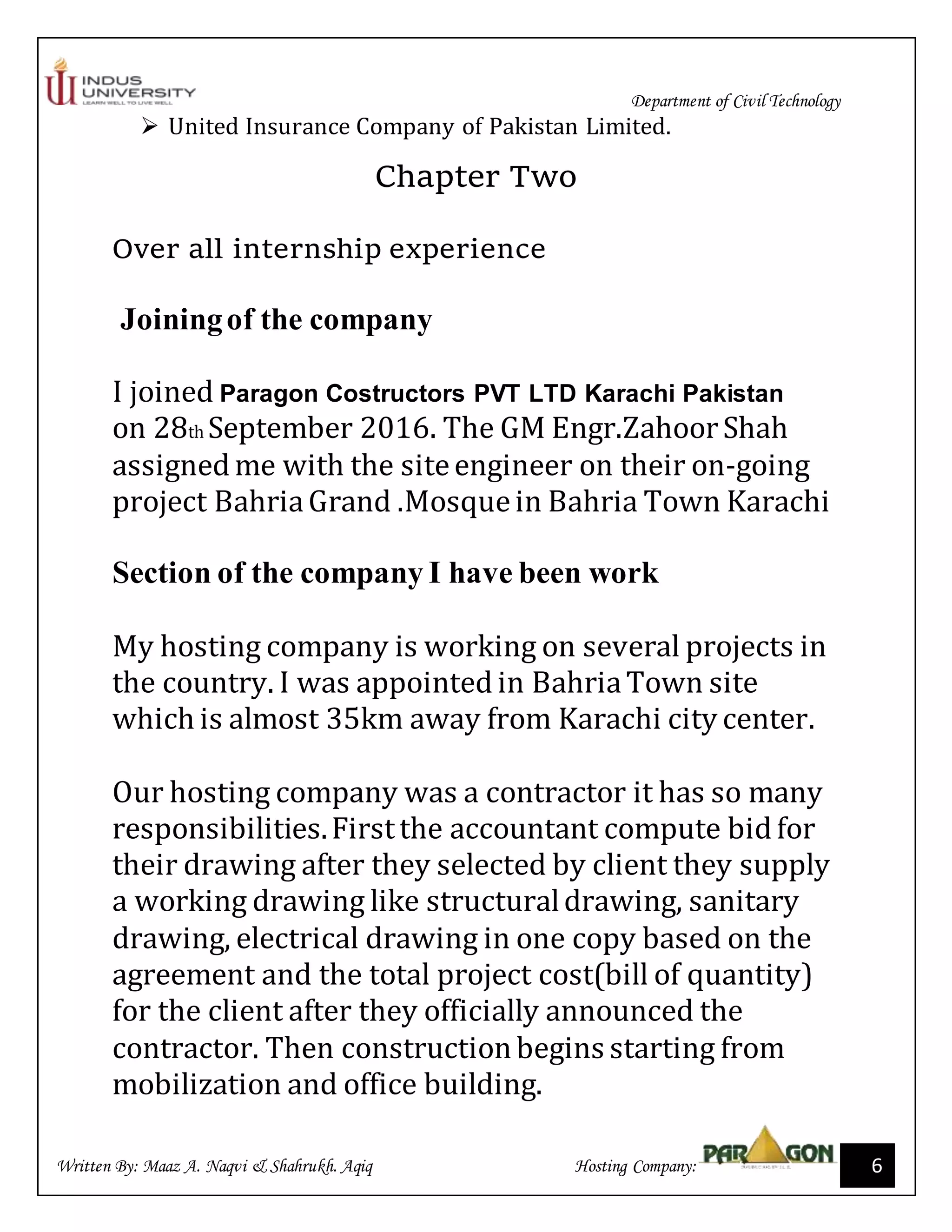 Summer Internship Report Civil Engineering | DOCX