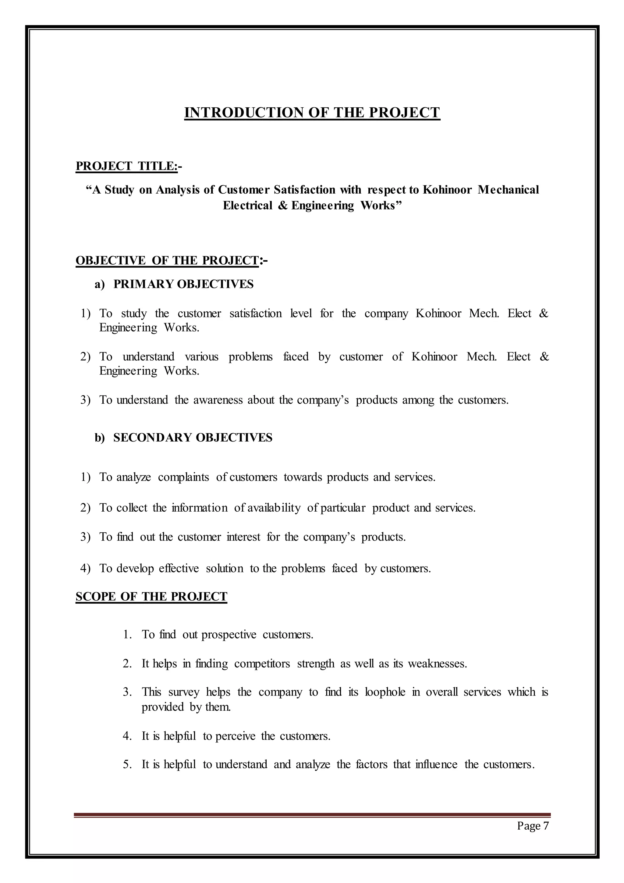 Customer Satisfaction Project | DOCX