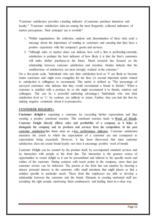 Customer Satisfaction Project | DOCX