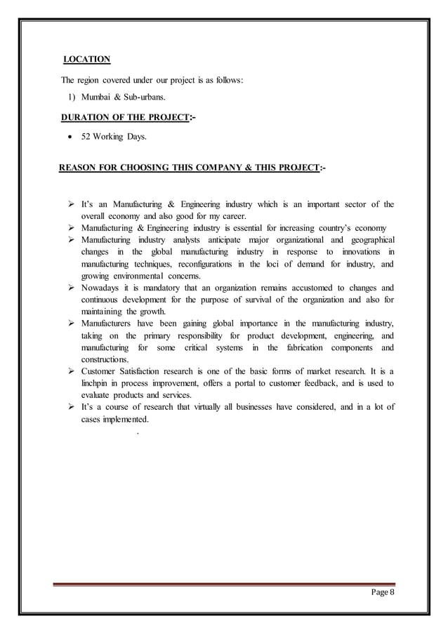 Customer Satisfaction Project | DOCX