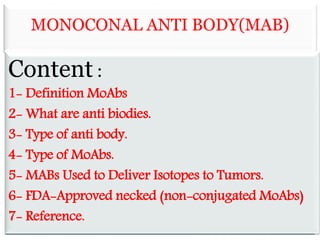 monoclonal antibody drugs(MAB)(Anticancer) | PPT
