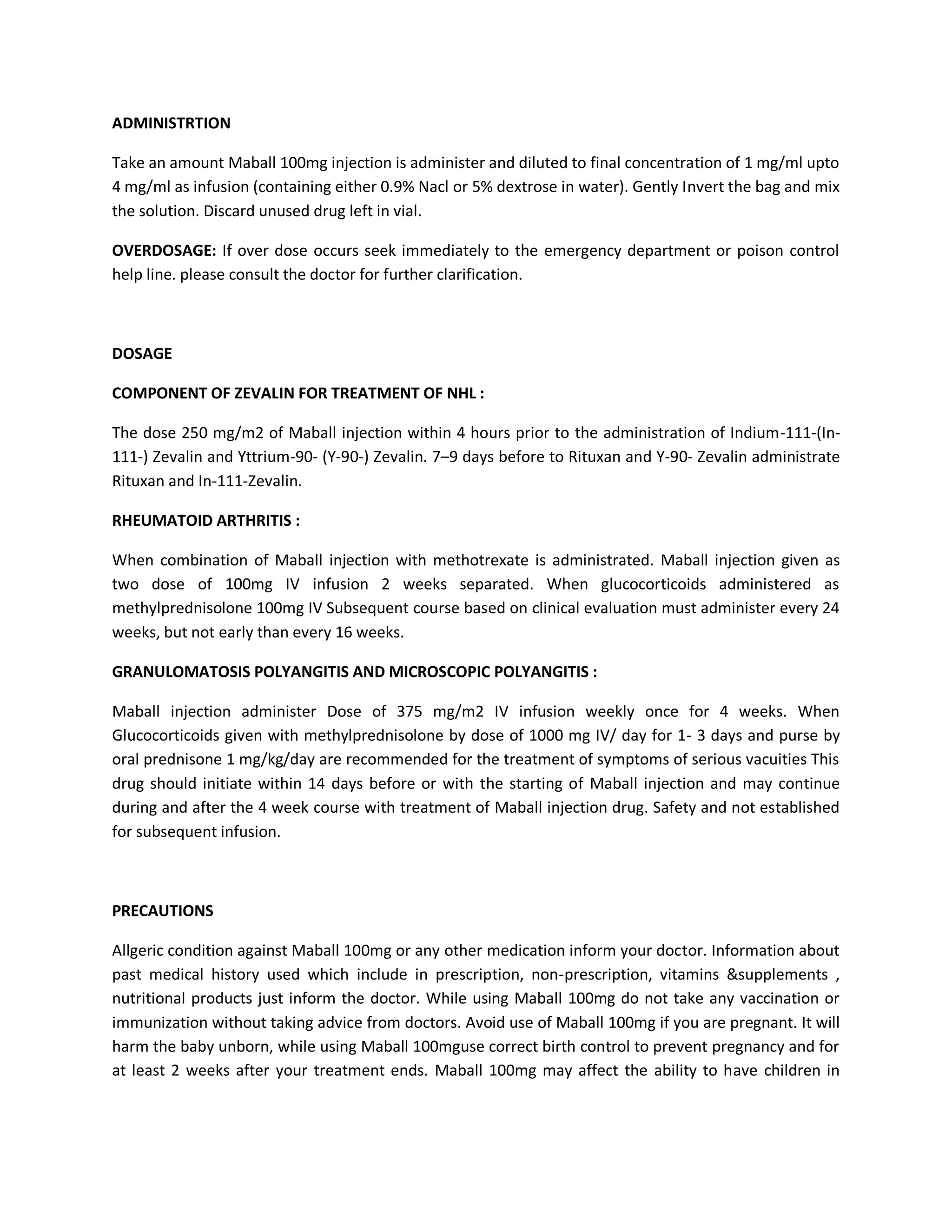 Maball 100mg and Maball 500mg injection - Rituximab | PDF