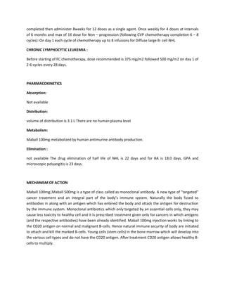Maball 100mg and Maball 500mg injection - Rituximab | PDF