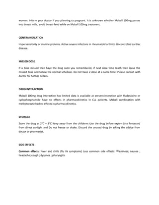 Maball 100mg and Maball 500mg injection - Rituximab | PDF