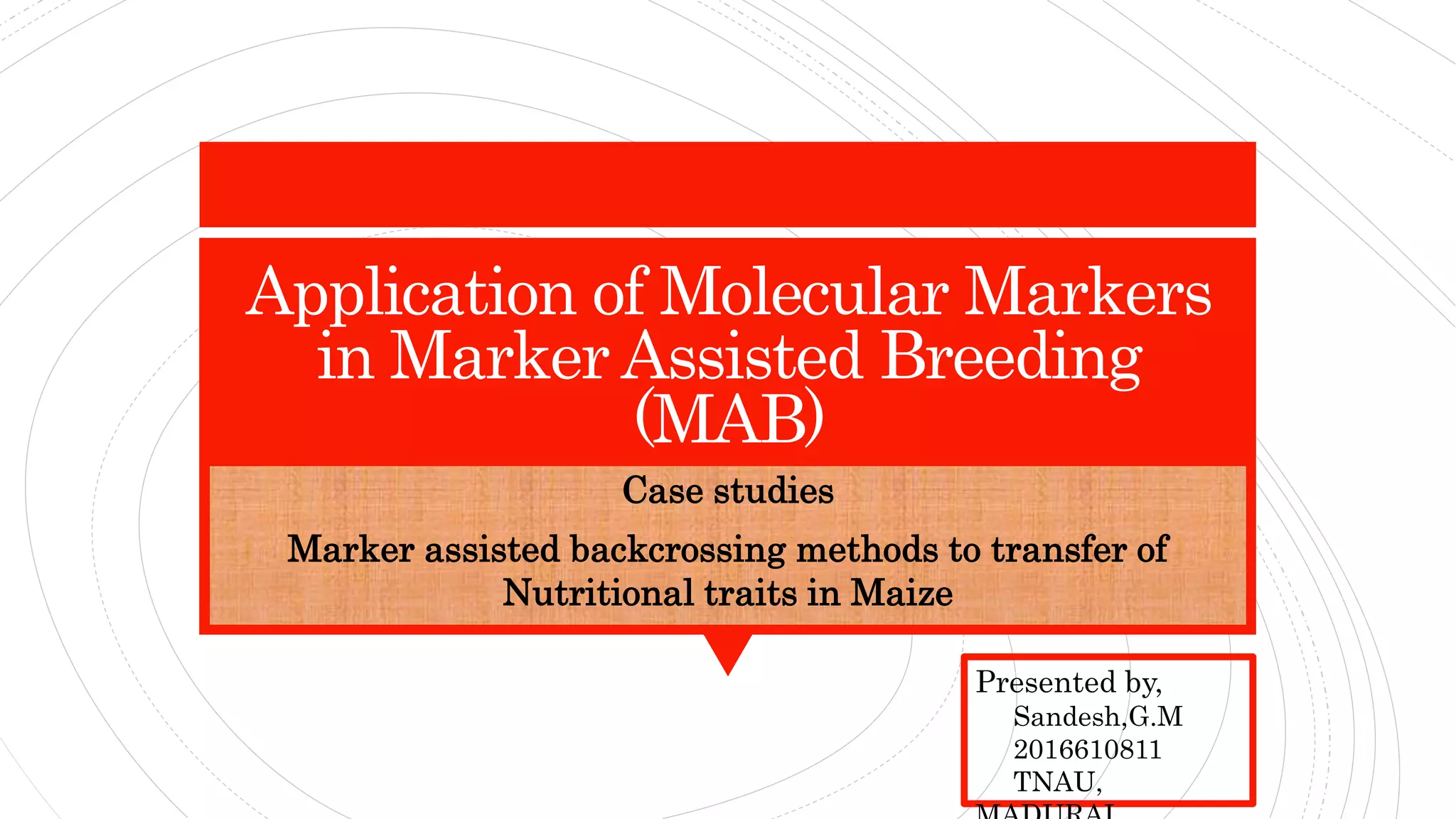 MARKER ASSISTED BACKCROSS BREEDING | PPTX