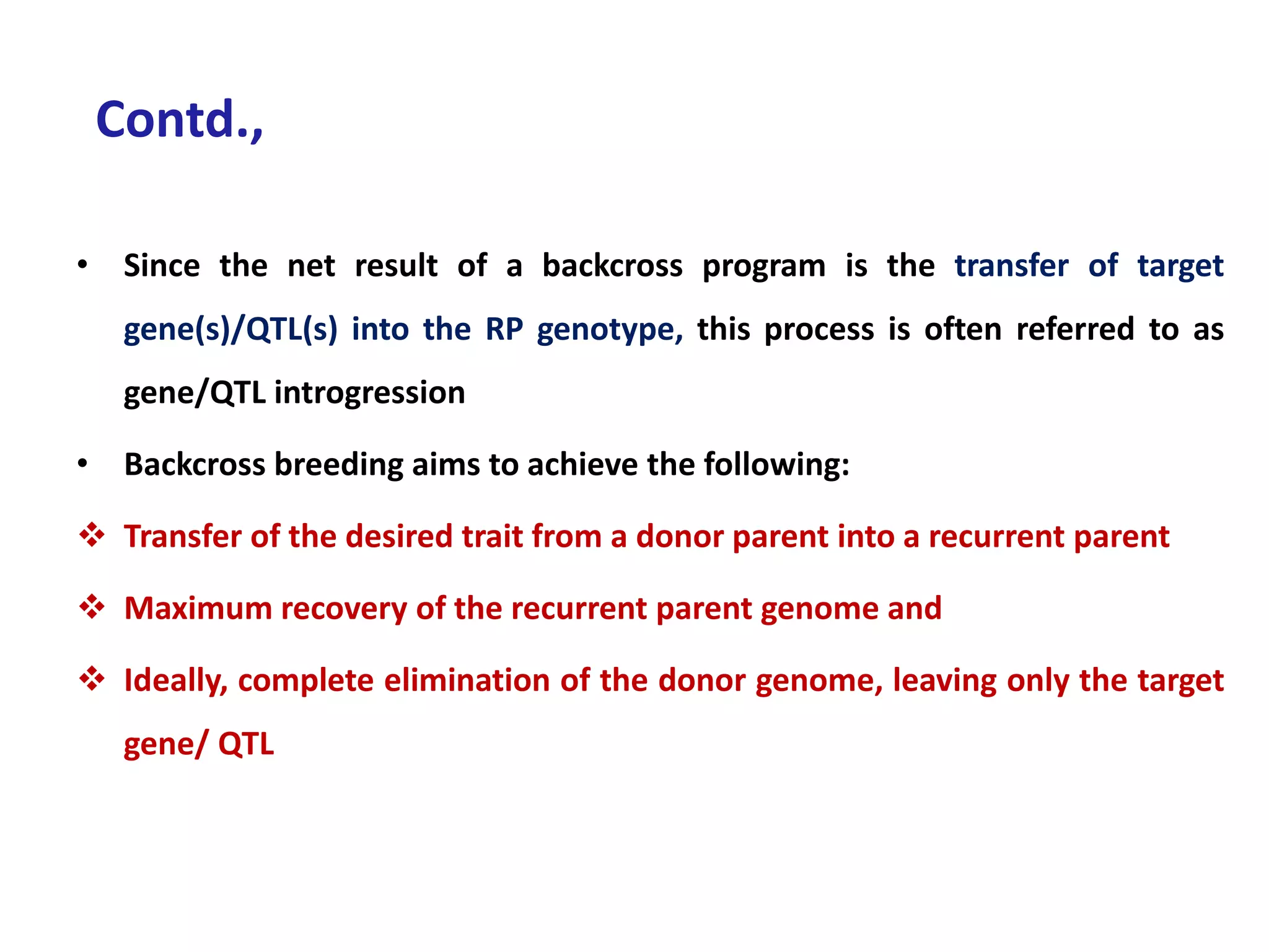 Marker Assisted Backcrossing | PPTX