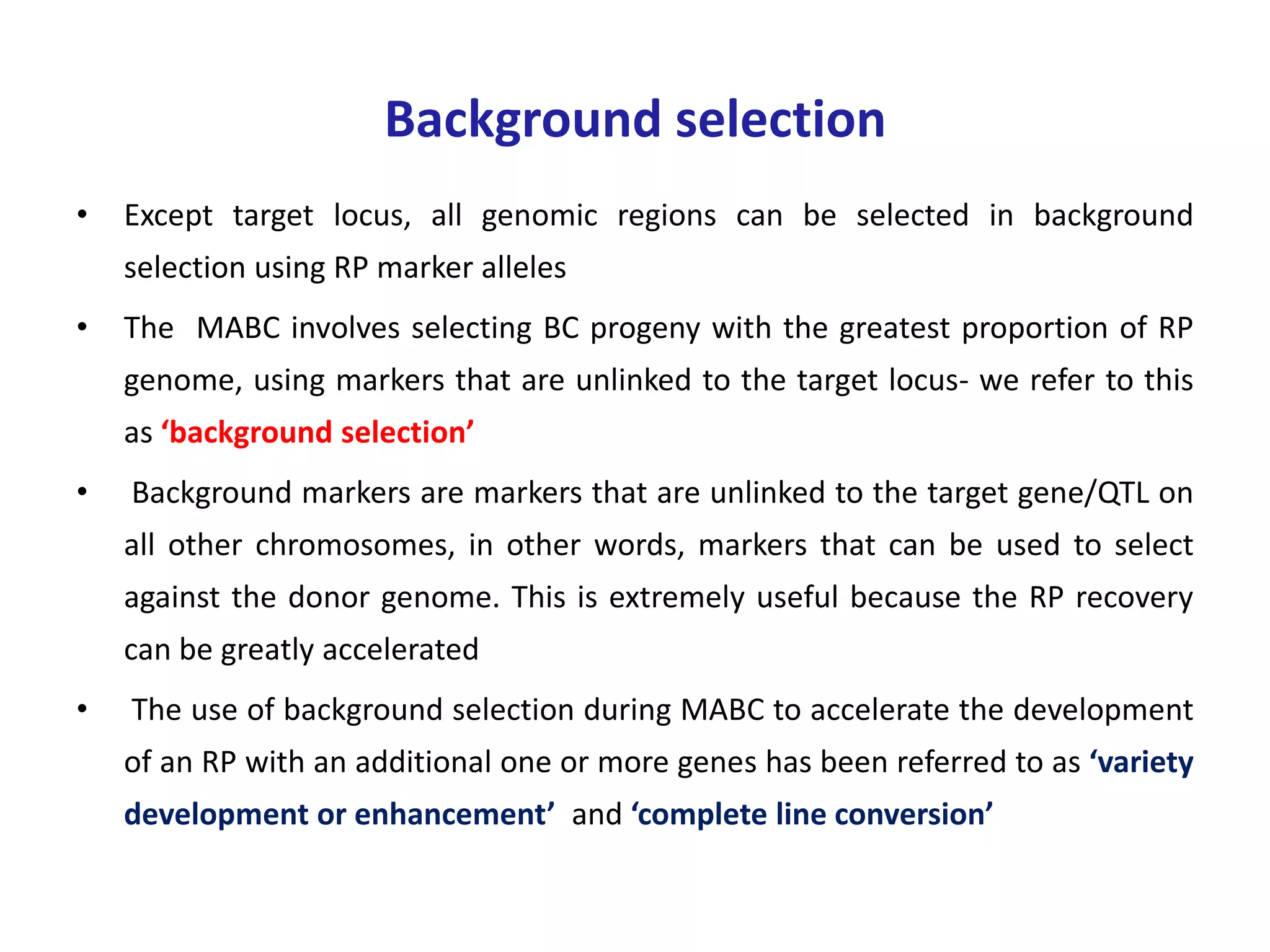 Marker Assisted Backcrossing | PPTX