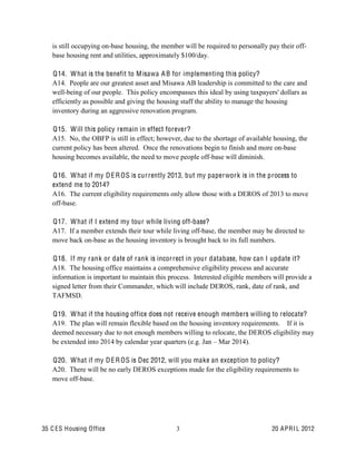 MAB Housing Renovation & On Base First Policy Q&A | PDF