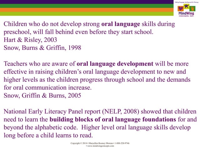 Oral Language, the Original Foundational Reading Skill | PPT