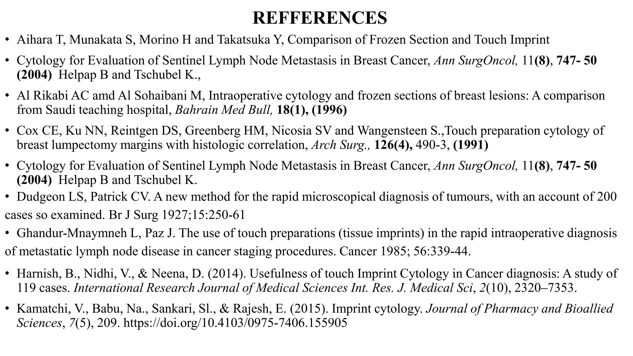 Role of Imprint Cytology in the diagnosis of breast tumors at Mulago ...