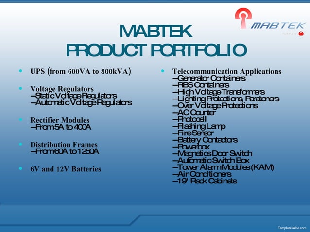 Mabtek Presentation | PPT