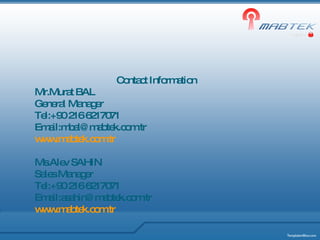 Mabtek Presentation | PPT