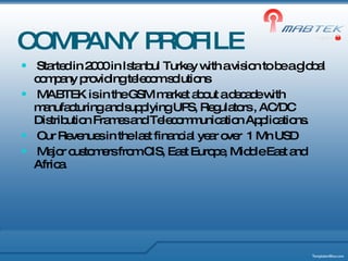 Mabtek Presentation | PPT