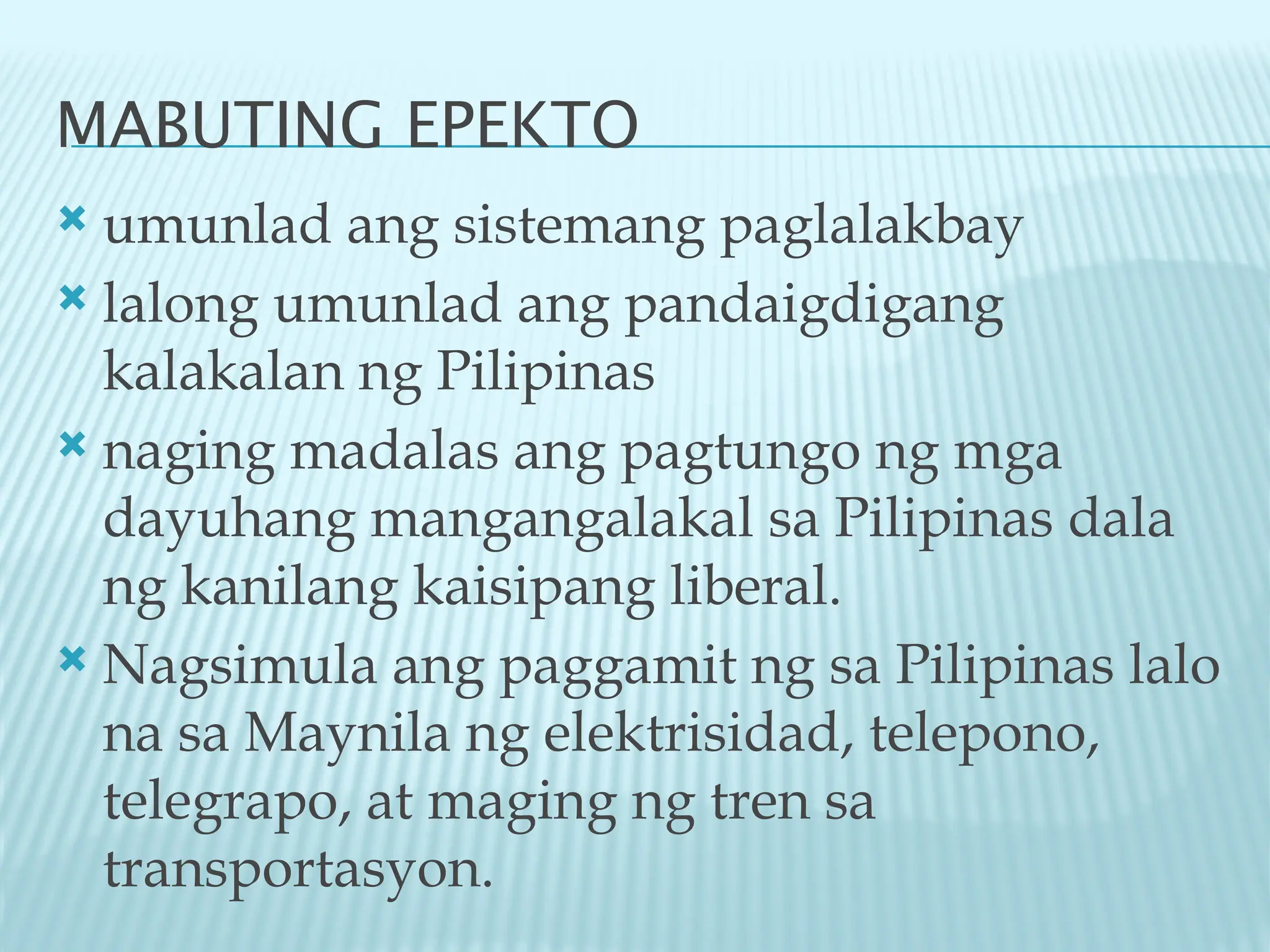 MABUTI AT HINDI MABUTING EPEKTO NG PAGBUKAS NG SUEZ CANAL.pptx