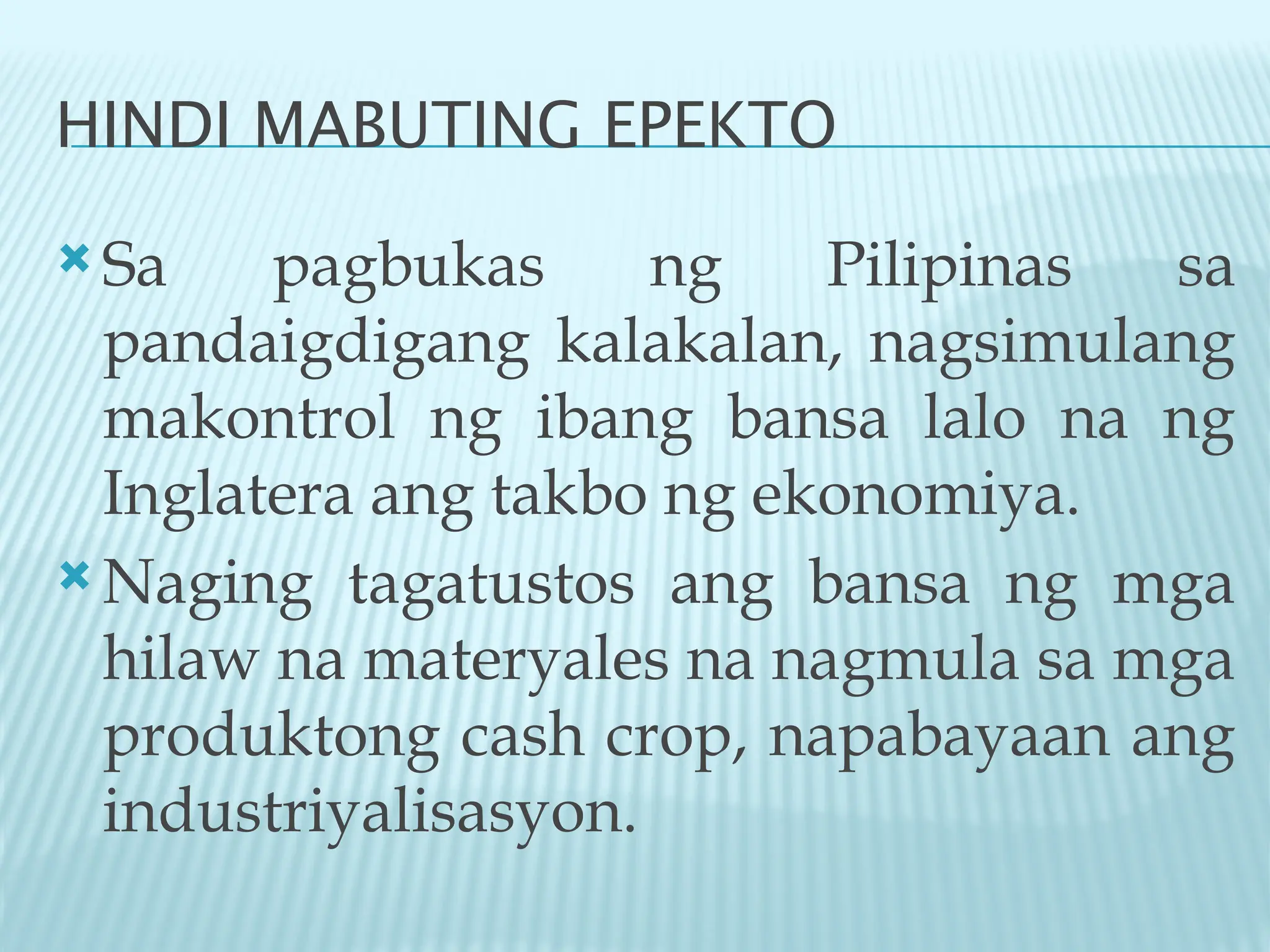 MABUTI AT HINDI MABUTING EPEKTO NG PAGBUKAS NG SUEZ CANAL.pptx