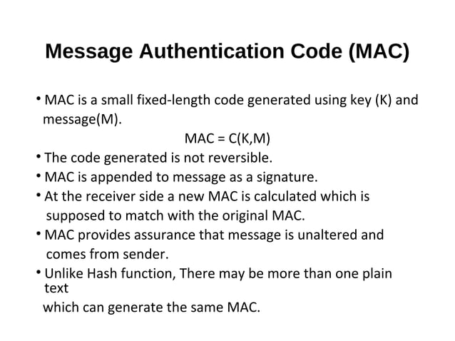 Message AUthentication Code | PPS
