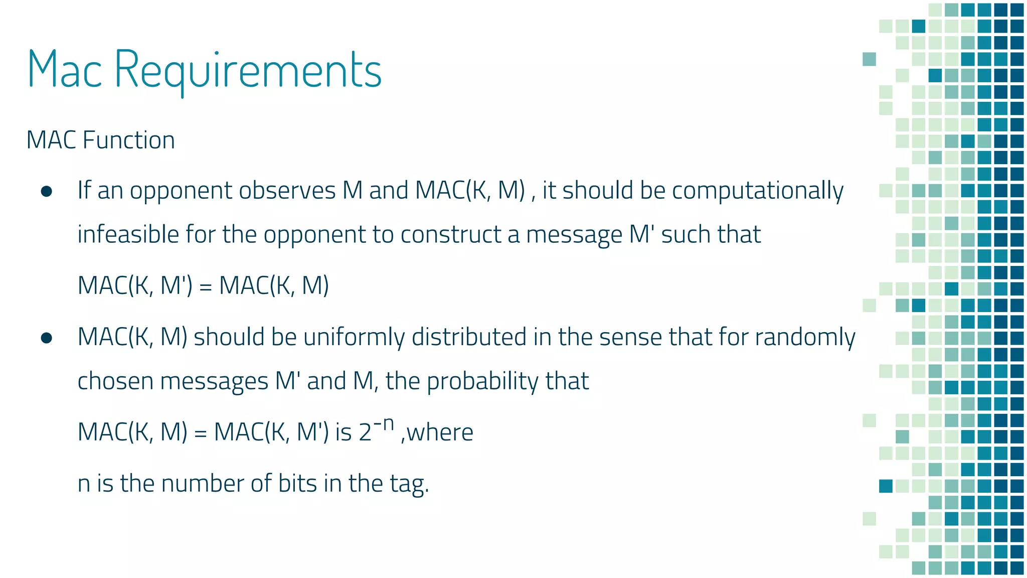 Mac Message Authentication Codes Ppt