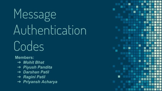 Mac Message Authentication Codes Pptx Information And Network Security Computing