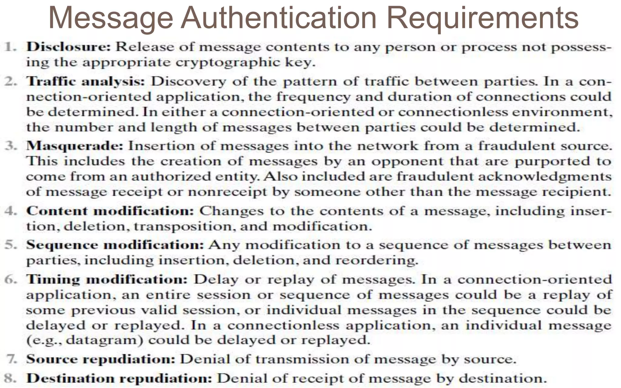 Message Authentication Requirement-MAC | PPT