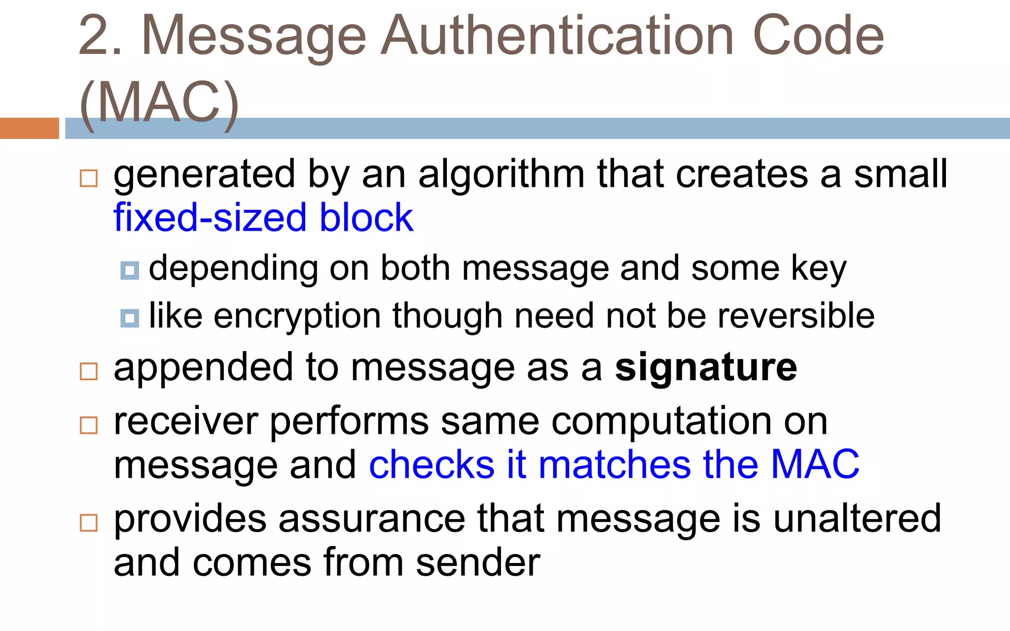Message Authentication Requirement-MAC | PPT | Information and Network Security | Computing