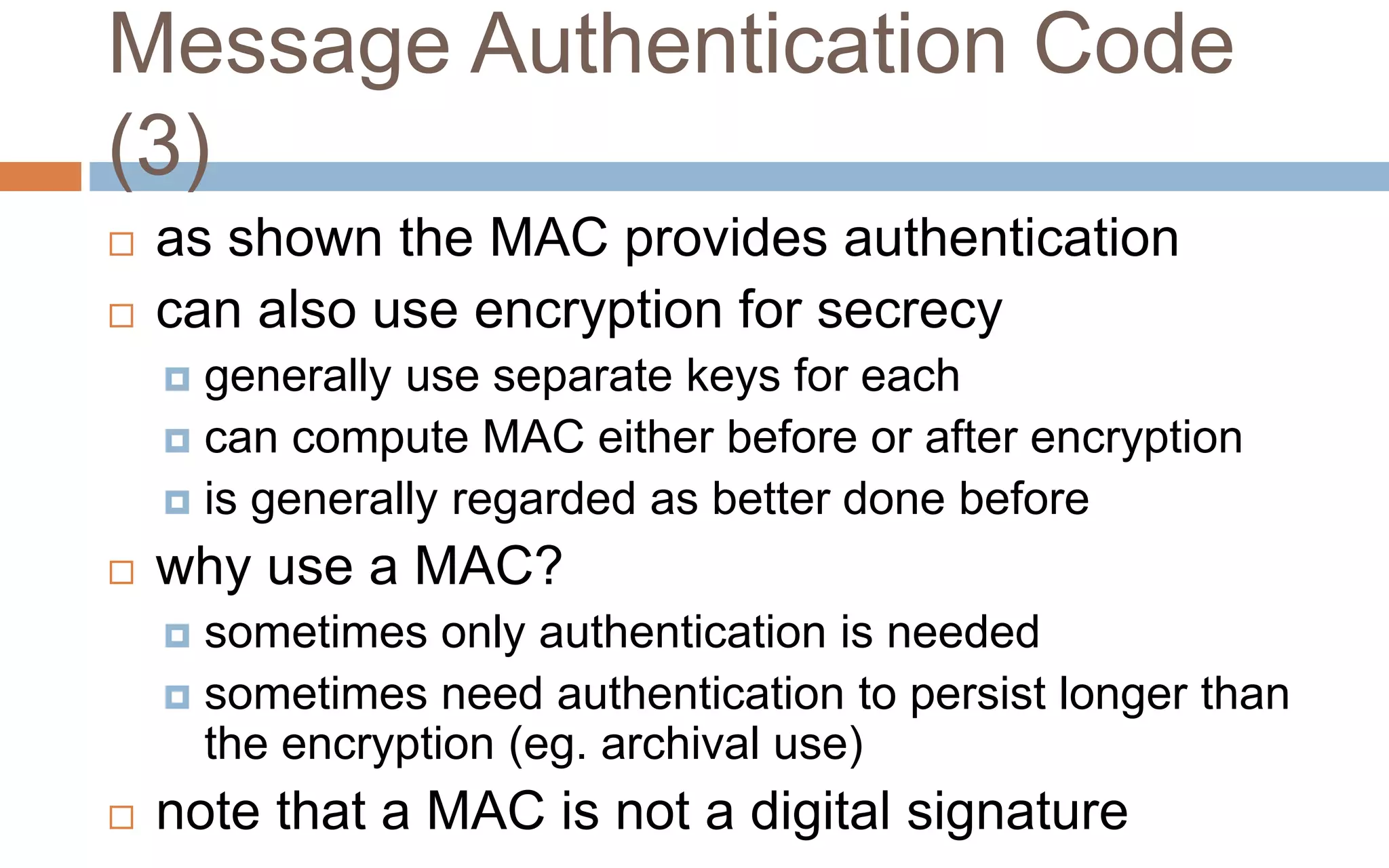 Message Authentication Requirement-MAC | PPT