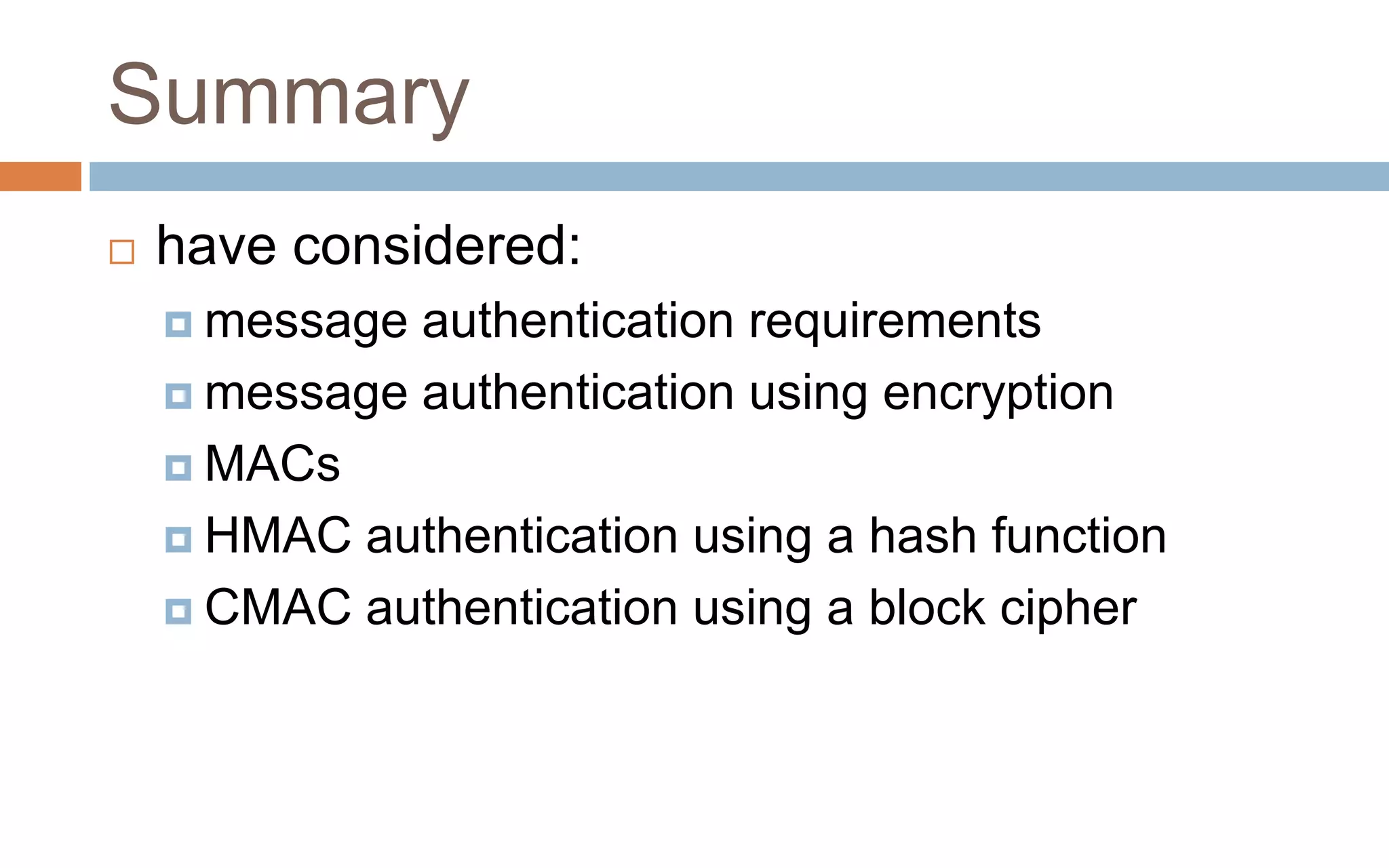 Message Authentication Requirement-MAC | PPT